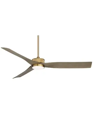 CASA VIEJA 60" Montage Soft Brass Led Damp Rated Fan With 36" Rod - Gold