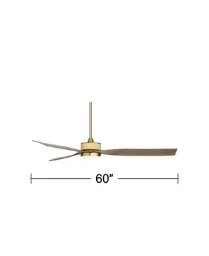 CASA VIEJA 60" Montage Soft Brass Led Damp Rated Fan With 36" Rod