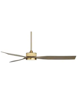 CASA VIEJA 60" Montage Soft Brass Led Damp Rated Fan With 36" Rod