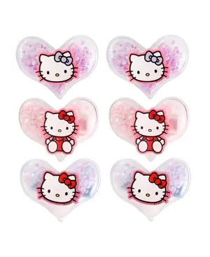 HELLO KITTY Heart Hair Clip 6-piece Set - Multicolored