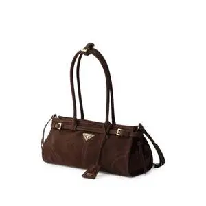 Prada Suede Shoulder Bag - Brown