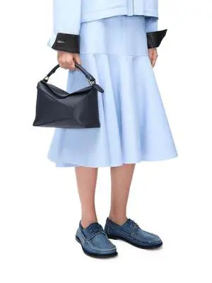 Loewe Small Puzzle Edge Bag In Grained Calfskin - Blue