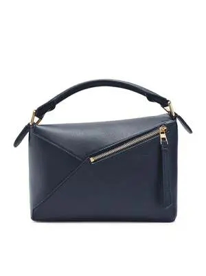 Loewe Small Puzzle Edge Bag In Grained Calfskin - Blue