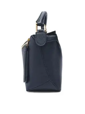 Loewe Small Puzzle Edge Bag In Grained Calfskin - Blue