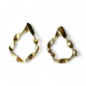 MITSYMAY JEWELLERY Twists & Tangled Teardrop Earrings - Gold