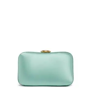 Lulu Guinness Sea Foam Satin Hayworth Clutch Bag - Blue