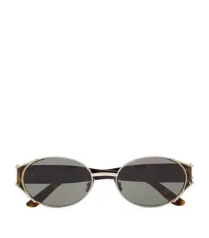 Saint Laurent Metal Sl 919 Oval Sunglasses - Metallic