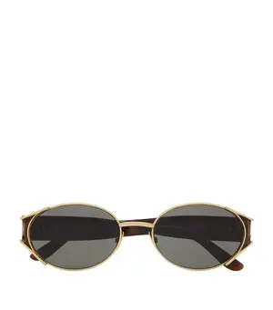 Saint Laurent Metal Oval Sunglasses - Metallic