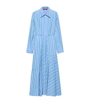 Max & Co. Cotton Stripe Shirt Dress - Blue