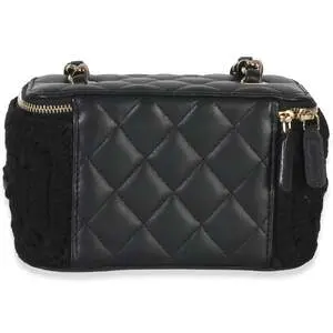 Chanel Quilted Lambskin Crochet Vanity Case With Chain