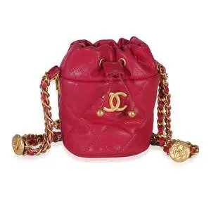 Chanel Quilted Caviar Bucket Bag - Pink