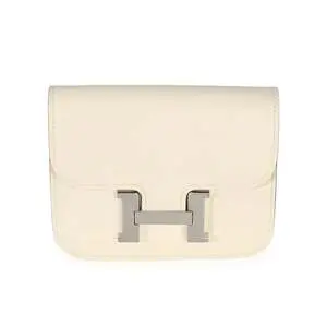 Hermès Nata Epsom Constance Slim Wallet Phw - White