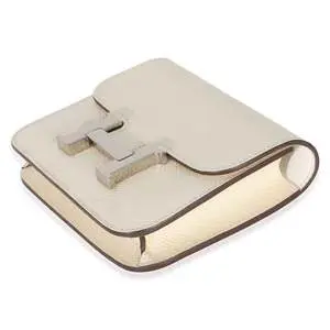 Hermès Nata Epsom Constance Slim Wallet Phw - White