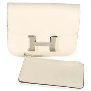 Hermès Nata Epsom Constance Slim Wallet Phw - White