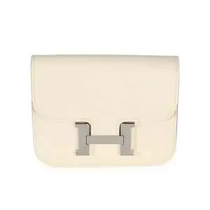 Hermès Nata Epsom Constance Slim Wallet Phw - White