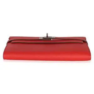 Hermès Rouge Tomate Epsom Kelly Long Wallet Phw - Red