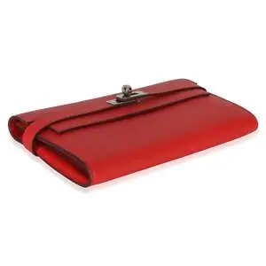 Hermès Rouge Tomate Epsom Kelly Long Wallet Phw - Red