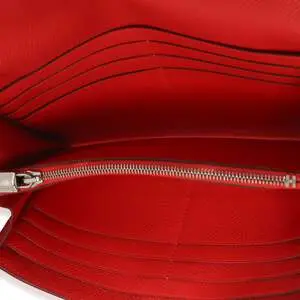 Hermès Rouge Tomate Epsom Kelly Long Wallet Phw - Red