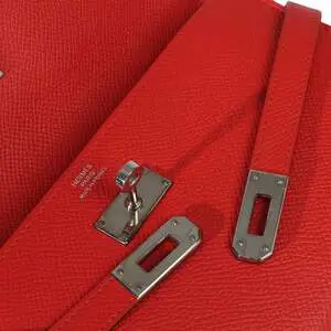 Hermès Rouge Tomate Epsom Kelly Long Wallet Phw - Red