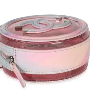 Chanel Multicolor Pvc Lambskin Filigree Round Clutch With Chain
