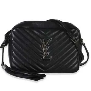 Saint Laurent Matelassé Calfskin Lou Camera Bag - Black