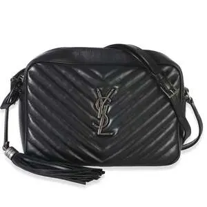 Saint Laurent Saint Laurent Matelassé Calfskin Lou Camera Bag Black