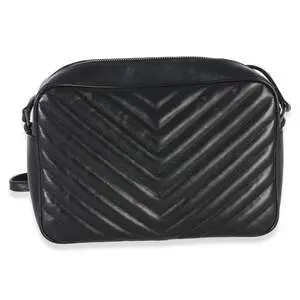 Saint Laurent Matelassé Calfskin Lou Camera Bag - Black