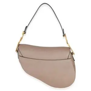 Dior Taupe Grained Calfskin Saddle Bag - Brown