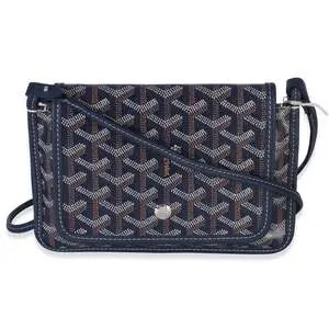 Goyard Navy Goyardine Canvas Plumet Wallet - Blue