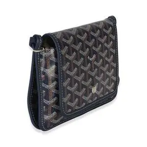 Goyard Navy Goyardine Canvas Plumet Wallet - Blue