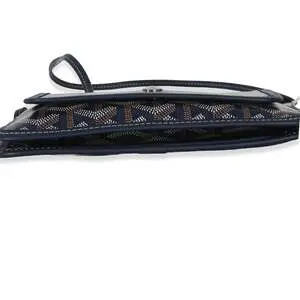 Goyard Navy Goyardine Canvas Plumet Wallet - Blue