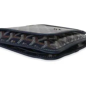 Goyard Navy Goyardine Canvas Plumet Wallet - Blue