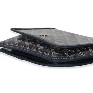 Goyard Navy Goyardine Canvas Plumet Wallet - Blue