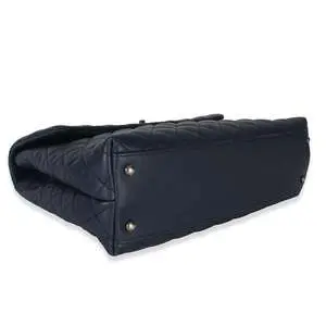 Chanel Quilted Caviar Lizard Top Handle Bag