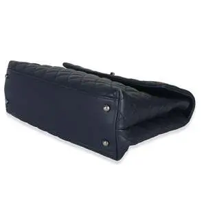 Chanel Quilted Caviar Lizard Top Handle Bag