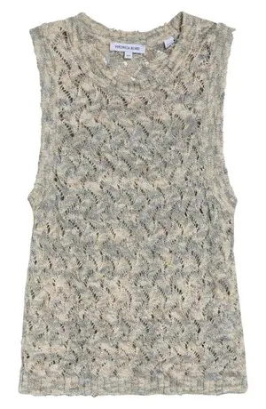 Veronica Beard Semisheer Cotton Blend Knit Tank