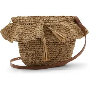 Mango Straw Bucket Bag - Brown