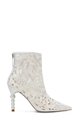 Betsey Johnson Embellished Floral Bootie