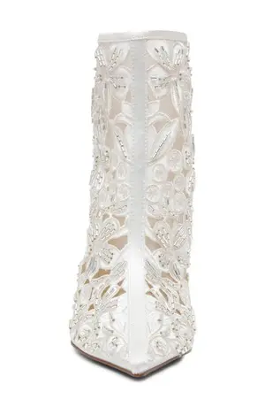 Betsey Johnson Embellished Floral Bootie