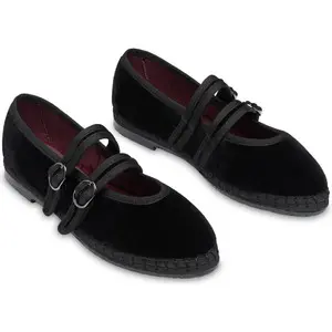 FLABELUS Claire Velvet Mary Jane - Black