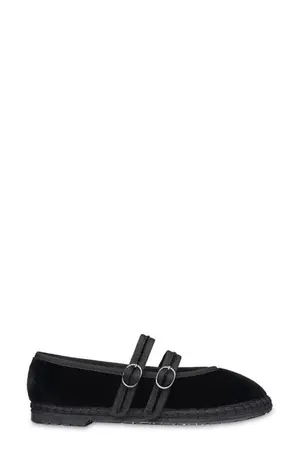 FLABELUS Claire Velvet Mary Jane - Black