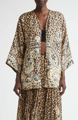 Etro Kesa Print Silk Jacket - Beige