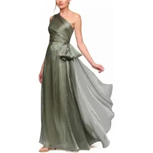 Js Collections Kairi One-shoulder Taffeta Gown - Celadon