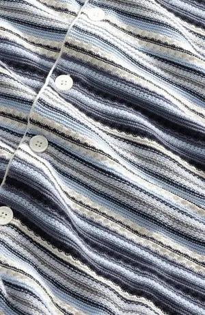 Nn07 Nolan Striped Organic Cotton Polo Cardigan