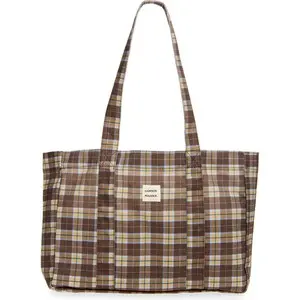 DAMSON MADDER Check Tote Bag - Brown Multi