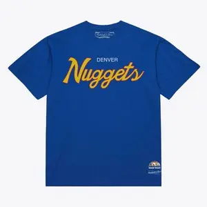 Mitchell & Ness Denver Nuggets Vintage Wordmark T-shirt - Royal