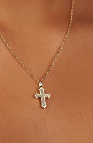 LITTLE SKY STONE 14k Over Sterling Silver Cubic Zirconia Cross Pendant Necklace