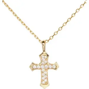 LITTLE SKY STONE 14k Over Sterling Silver Cubic Zirconia Cross Pendant Necklace - Gold