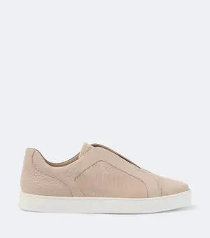 Manolo Blahnik Agilio Croc-effect Leather Slip-on Sneakers