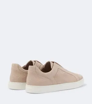 Manolo Blahnik Agilio Croc-effect Leather Slip-on Sneakers